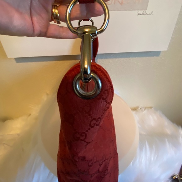 Gucci | Bags | Gucci Red Monogram Canvas Gg Shoulder Bag | Poshmark